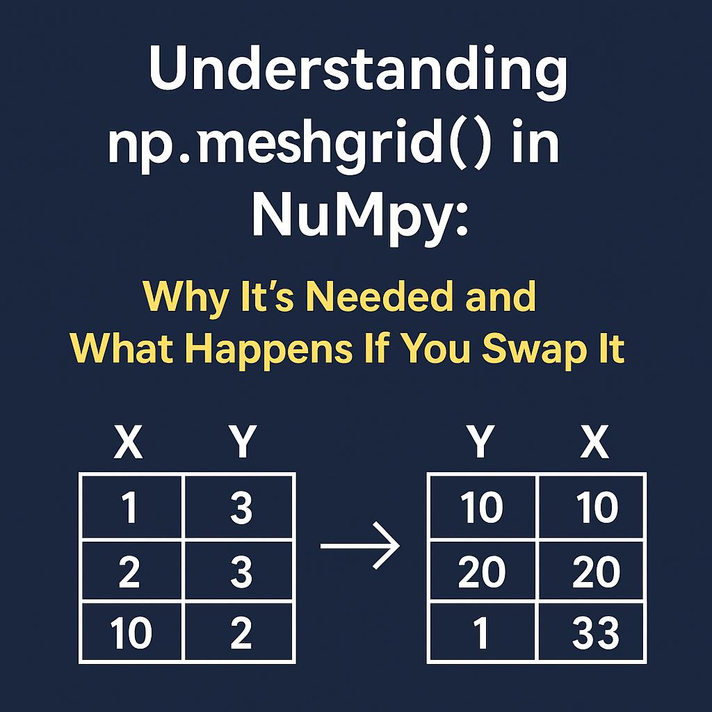 Understanding `np.meshgrid()` in NumPy: Why It’s Needed and What Happens When You Swap It - Simplico