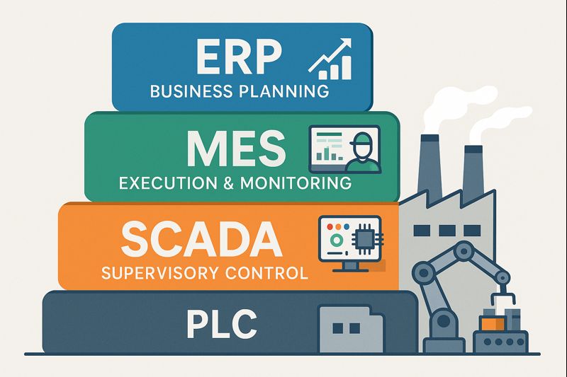 MES・ERP・SCADA の違いとは？ ― 製造業における役割と境界を分かりやすく解説 - Simplico